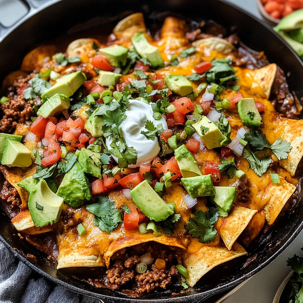 Beef Skillet Enchiladas